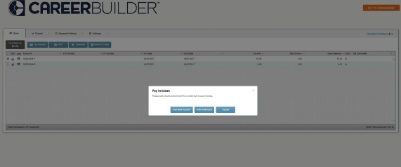 CareerBuilder Invoicing - BillTrust Invoice Screen