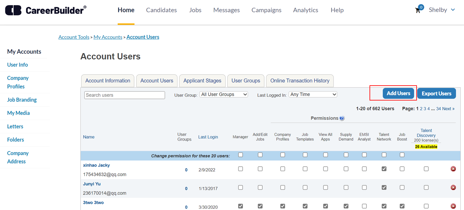 How to Add Users on a CareerBuilder Account